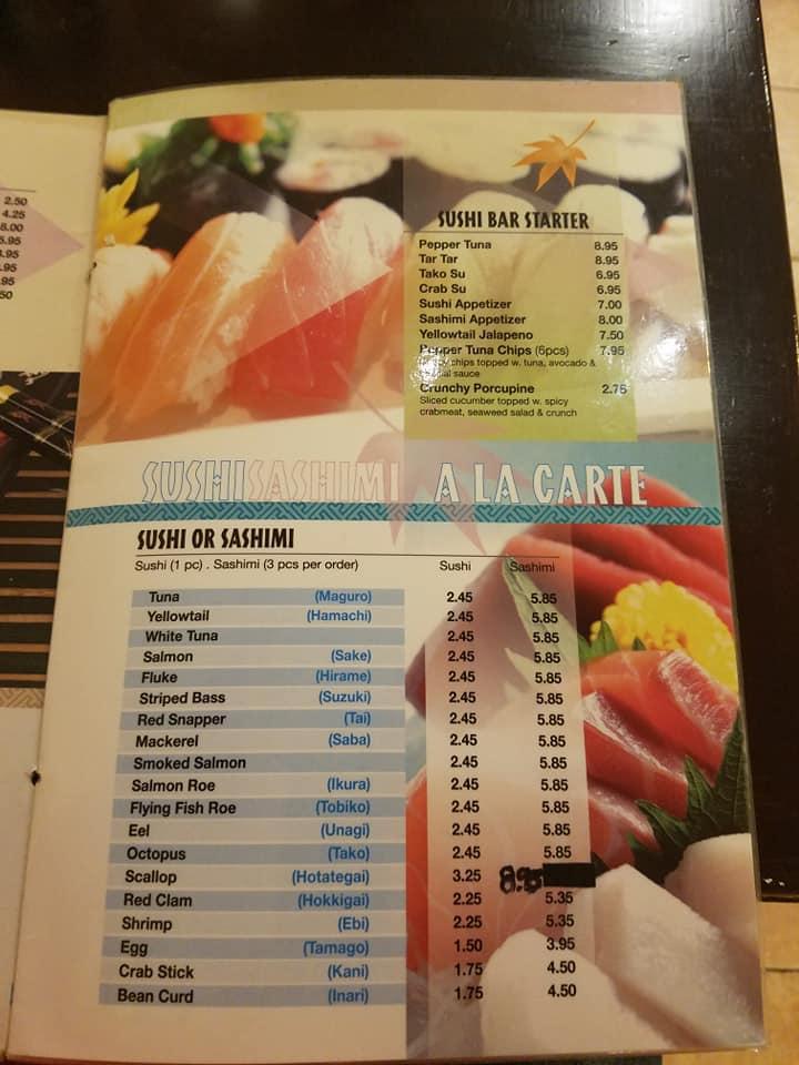 Menu at Sushi King restaurant, Rochester