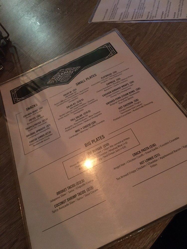 Menu at The Overpass Merchant pub & bar, Baton Rouge