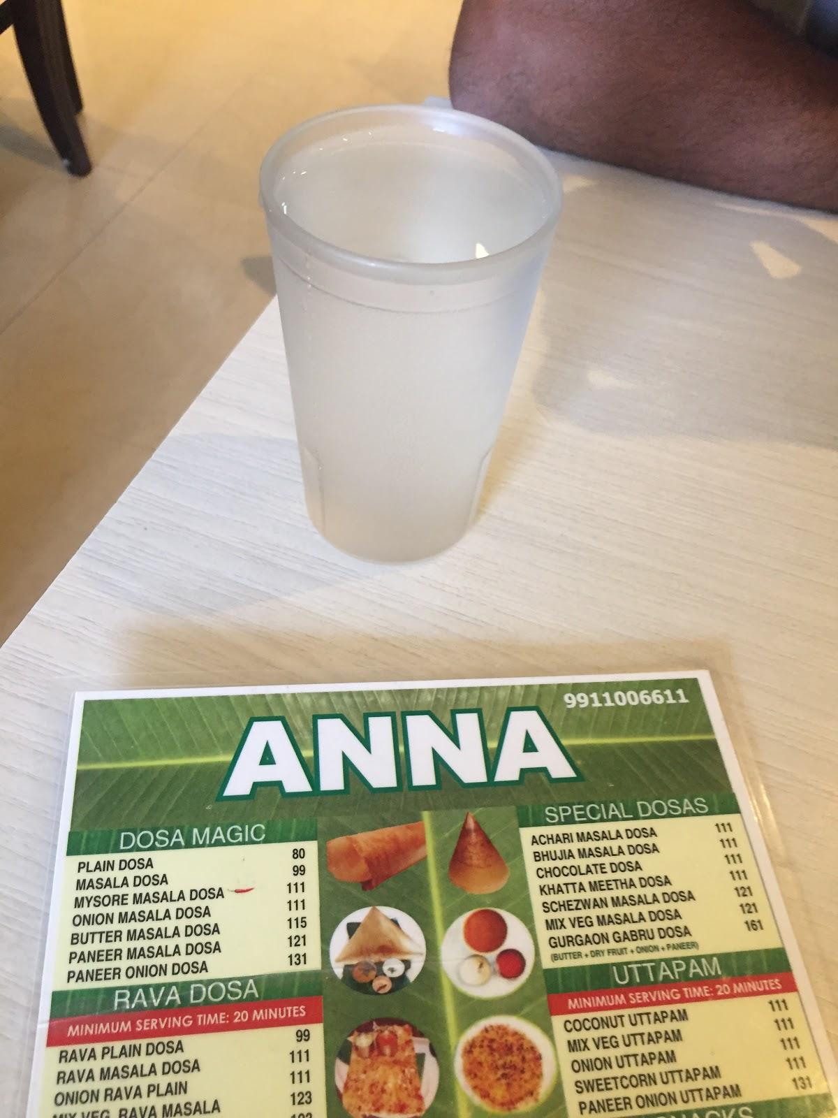 Menu at Anna, Gurugram