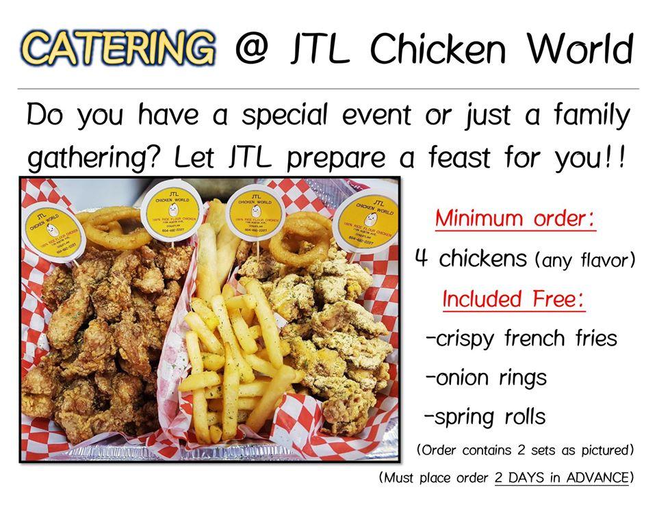 Menu at JTL Chicken World restaurant, Coquitlam