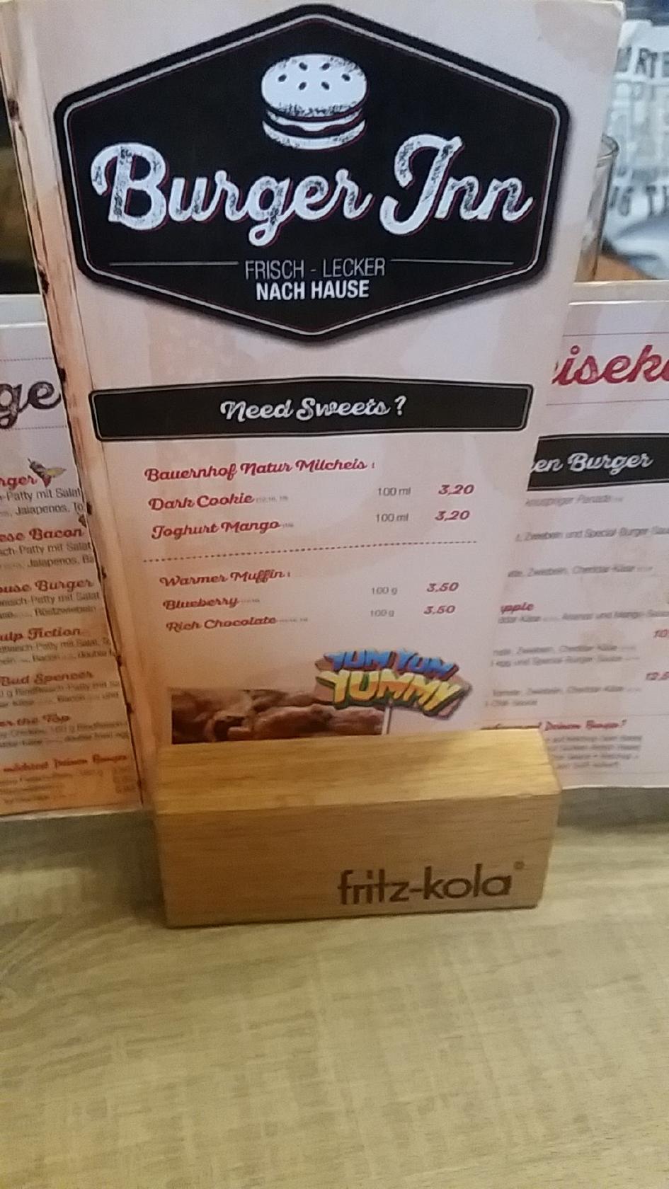 Speisekarte von Burger Inn restaurant, Schweinfurt, Nußgasse 2