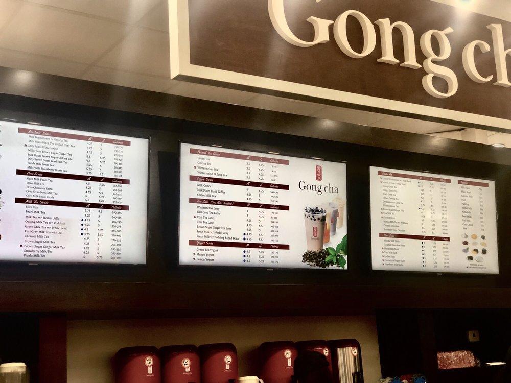 Menu at Gong Cha, Cambridge, 100 Cambridgeside Pl