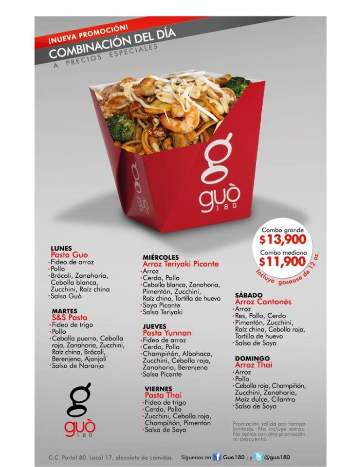 Menu at guò 180 restaurant, Bogotá