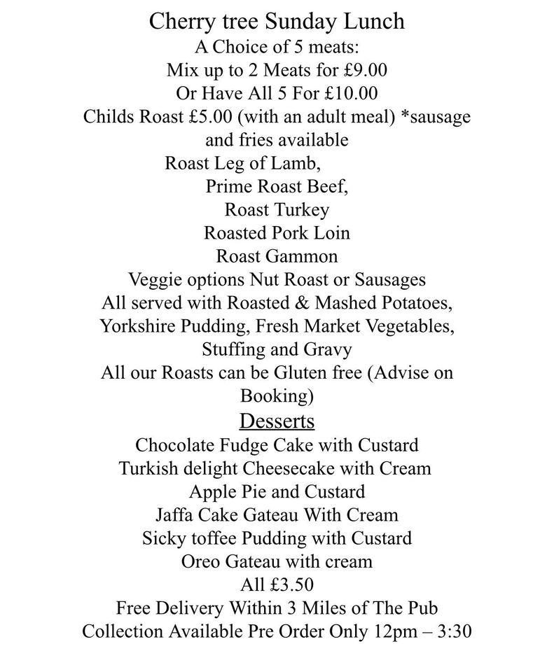 Menu at Cherry Tree pub & bar, Ely
