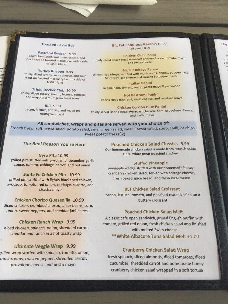 Menu at Poached restaurant, Naples
