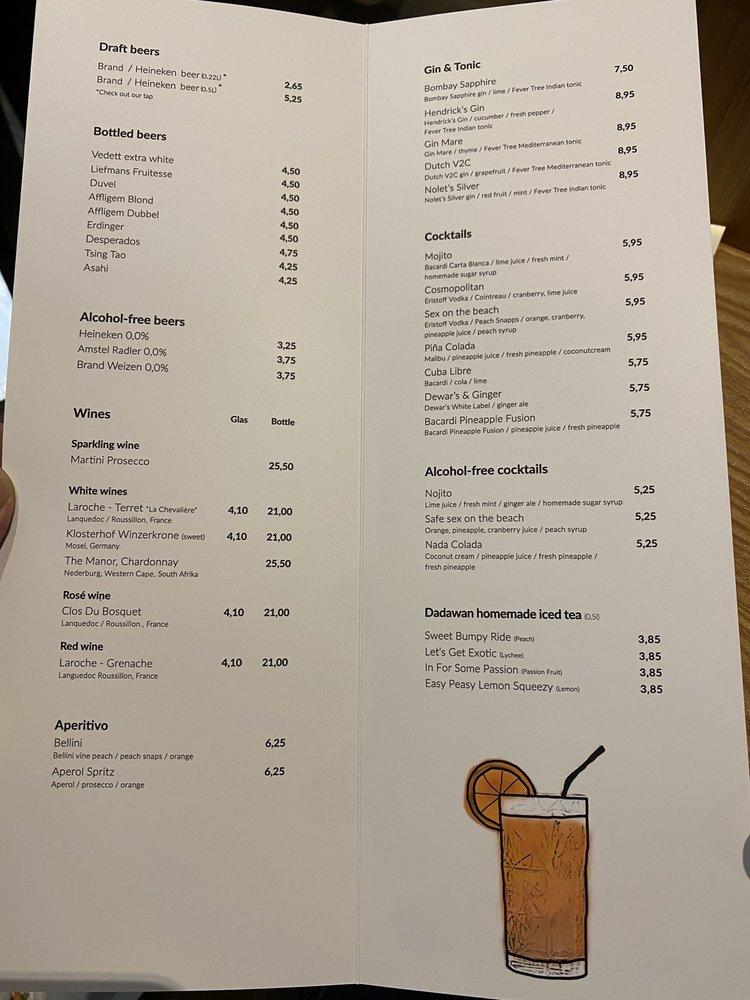 Menu at Dadawan Maastricht, Maastricht