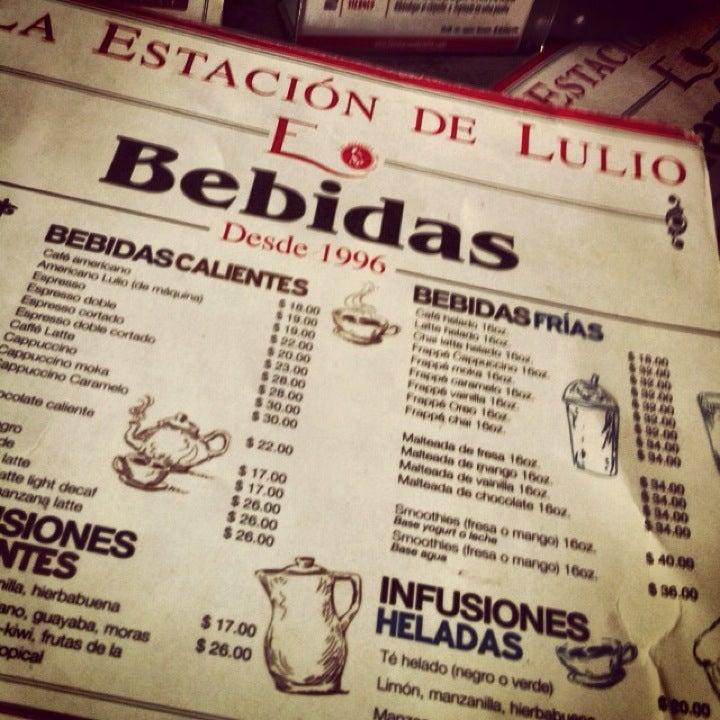 Menu at estacion de lulio cafe, Guadalajara, Av. Chapultepec Sur 198