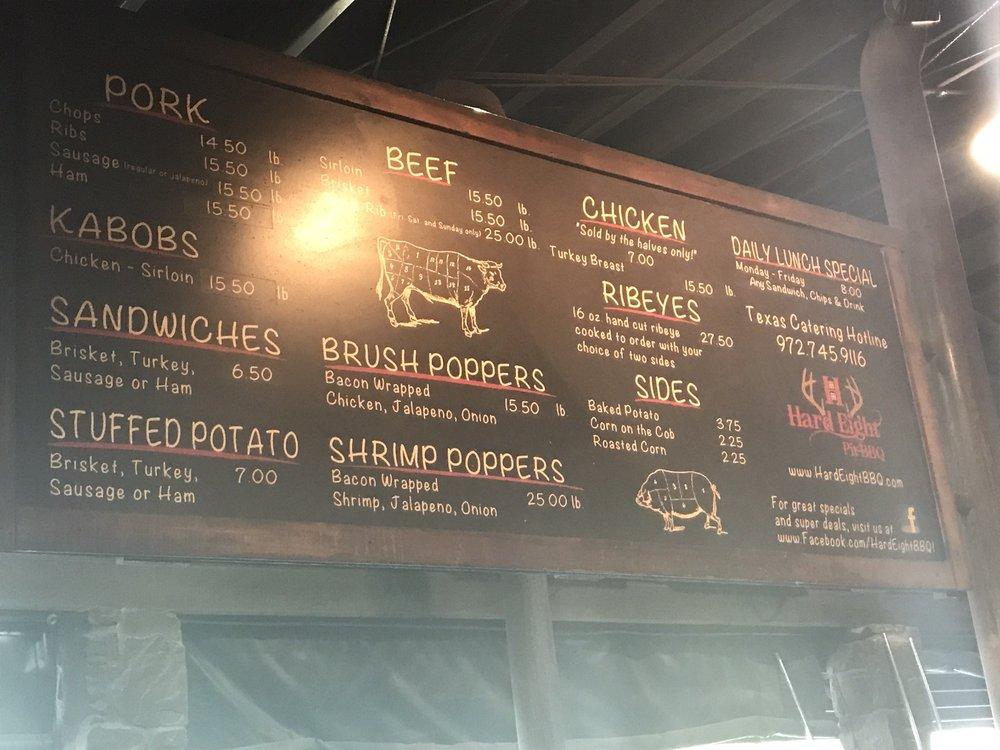 Menu at Hard Eight BBQ, Coppell
