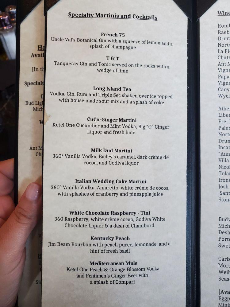 Menu at Il Bel Lago restaurant, Creve Coeur