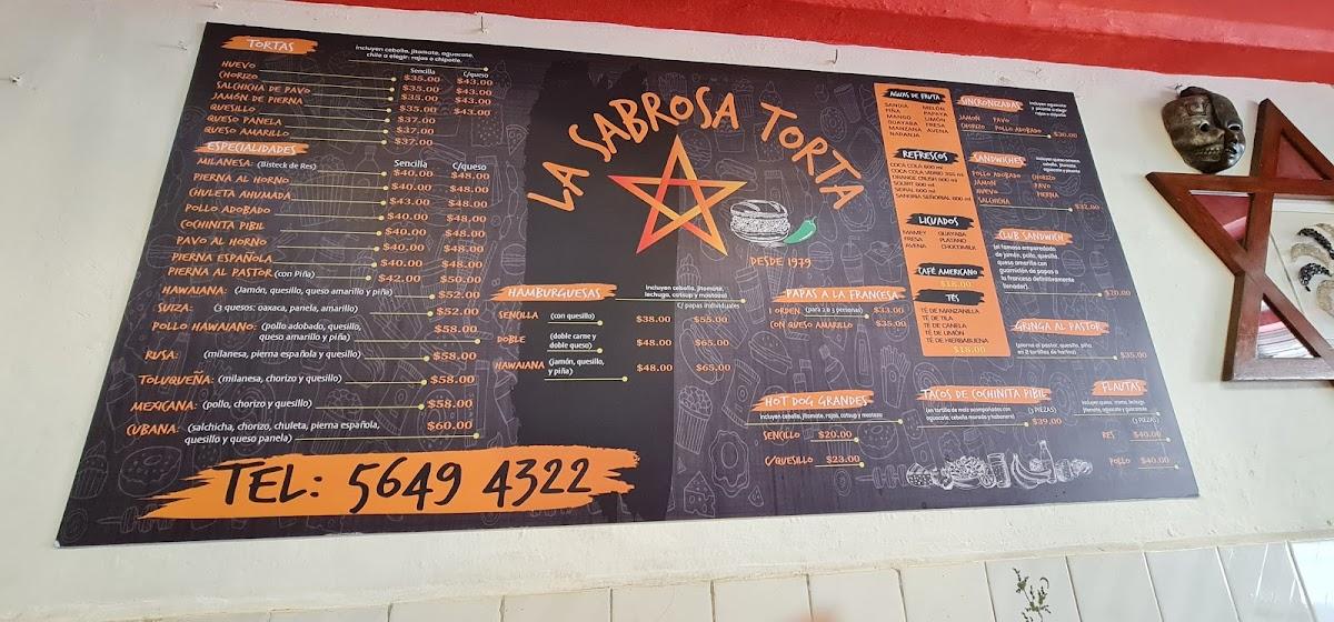 Carta del restaurante LA SABROSA TORTA, Ciudad del México