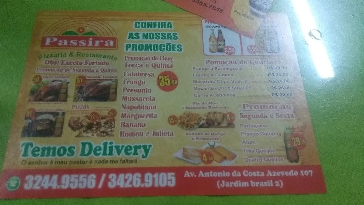 Menu em Passira Pizzaria & Restaurante (jardim Brasil 2), Olinda, Av ...
