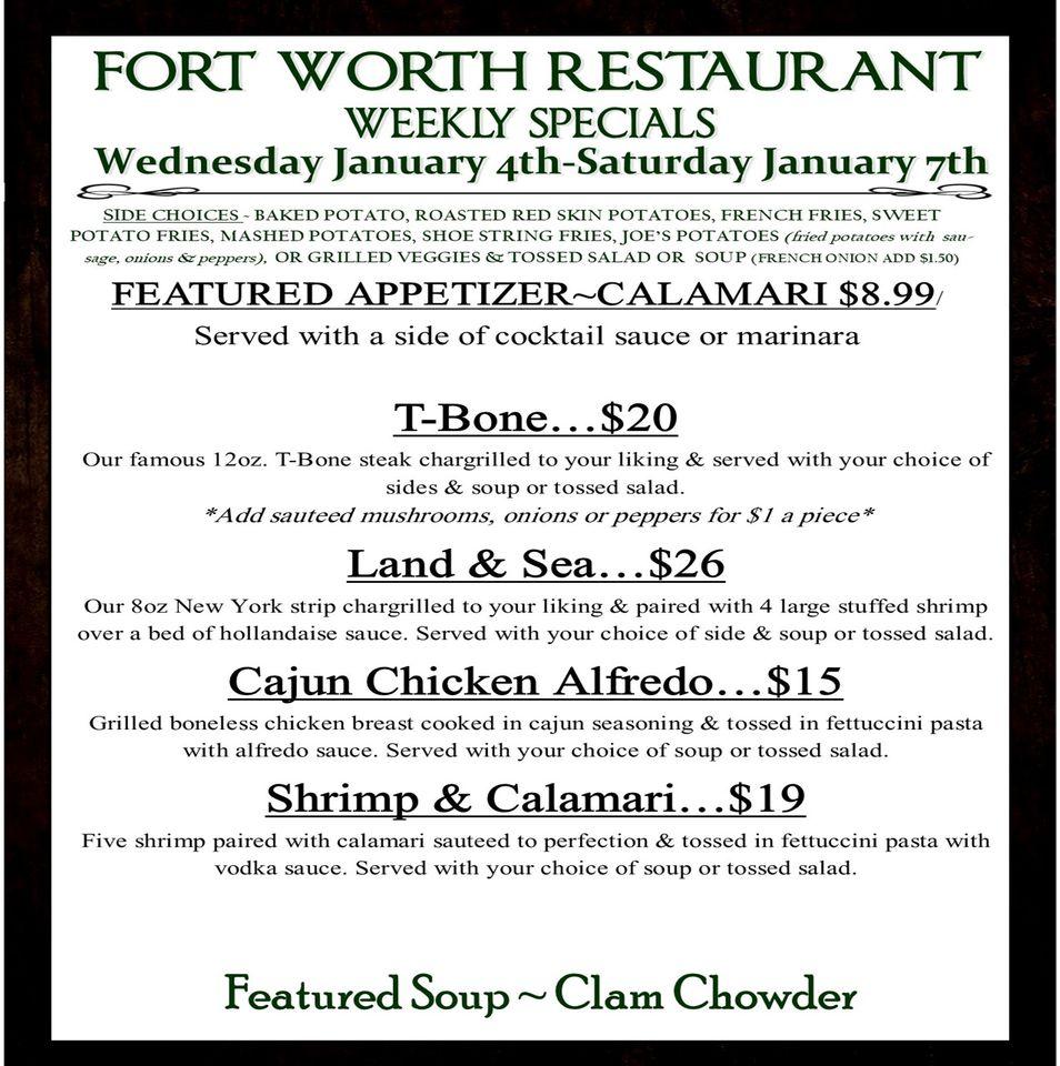Menu at Fort Worth Restaurant, DuBois