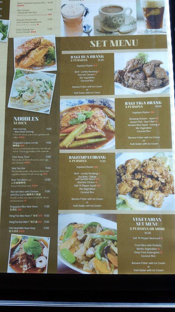 Menu at Kopitiam Dublin restaurant, Dublin