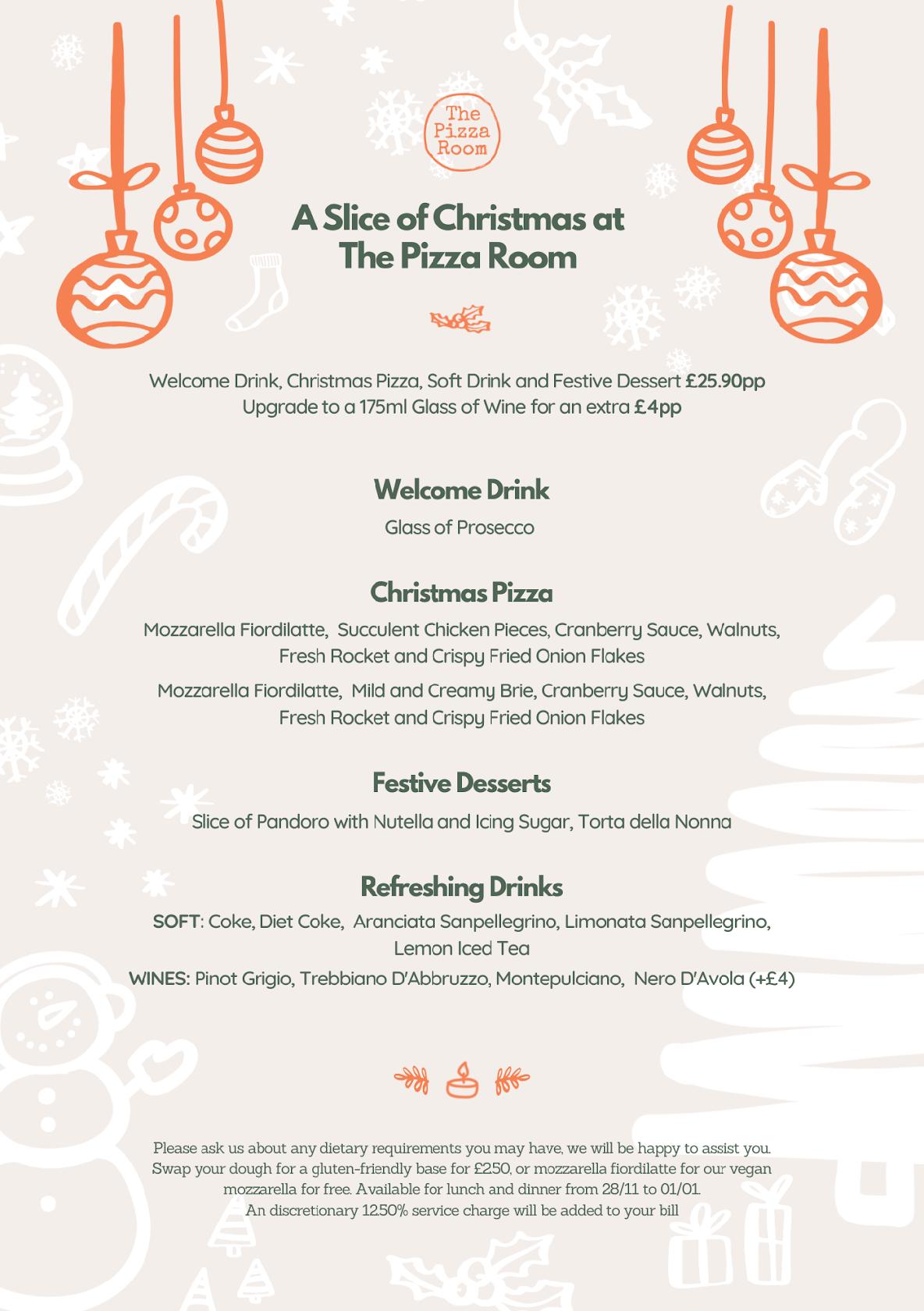 Menu at The Pizza Room - New Cross restaurant, London, Unit A