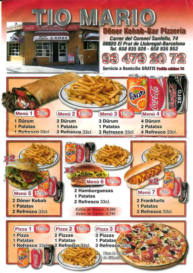 Carta del restaurante Tio Mario Döner Kebab, El Prat del Llobregat ...