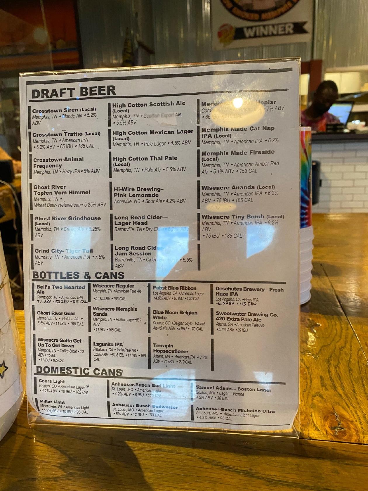 Menu at Central BBQ - Downtown, Memphis, 147 E Butler Ave