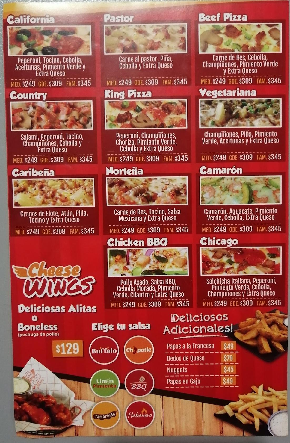 Menu at Cheese Pizza Rincón de Romos restaurant, Rincón de Romos