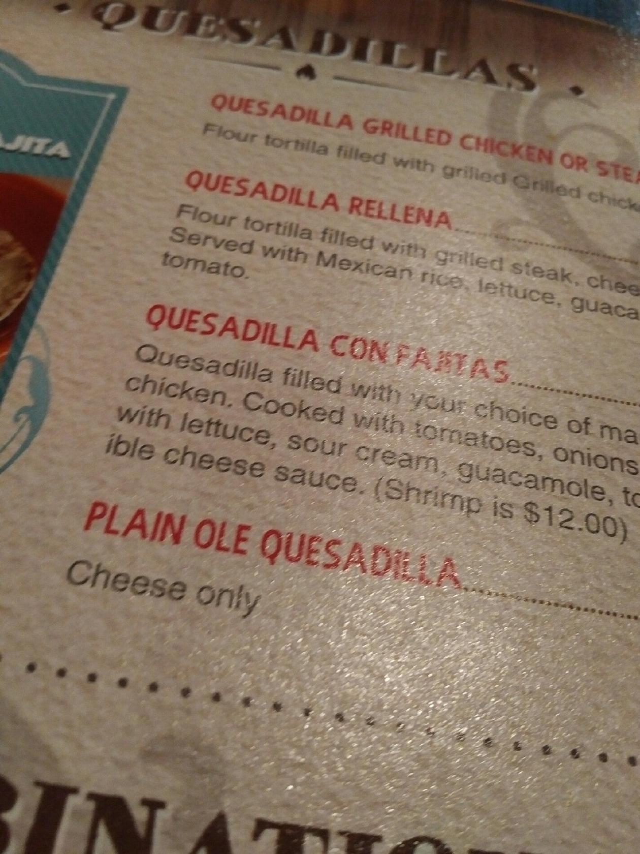 Menu at Dos Reales Authentic Mexican Restaurant, Shawnee
