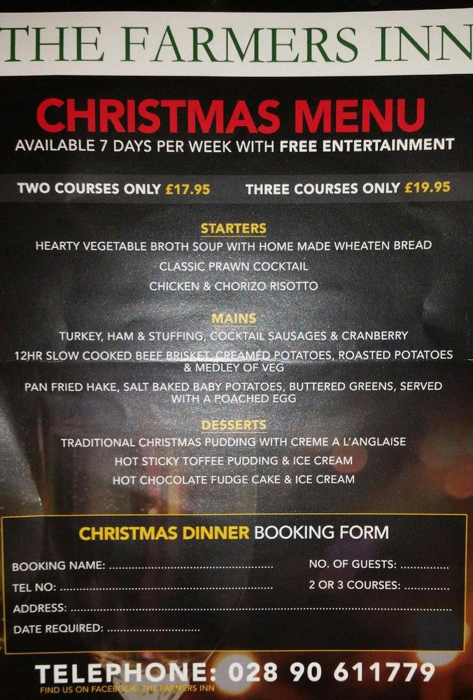 Menu at The Farmers Inn pub & bar, Belfast