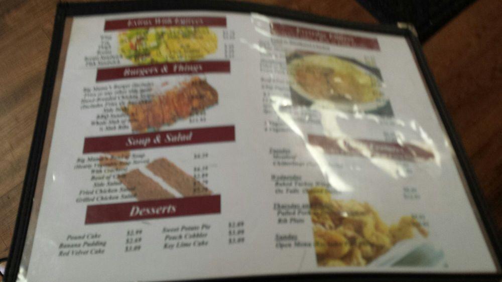 Menu at Big Mama's Soul Food desserts, Augusta