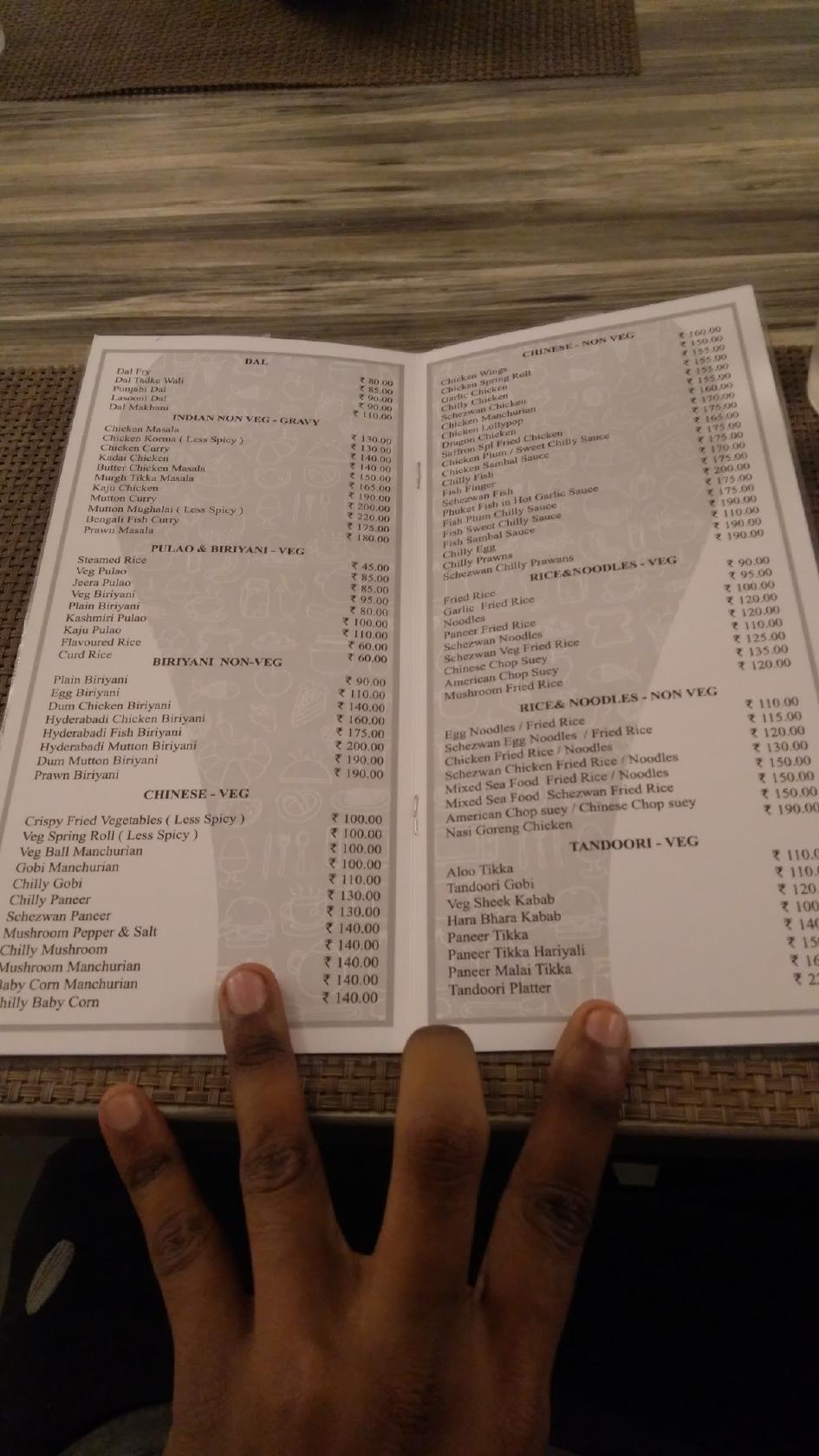 Menu at Pavilion Restaurant, Chennai, Downtown MWC