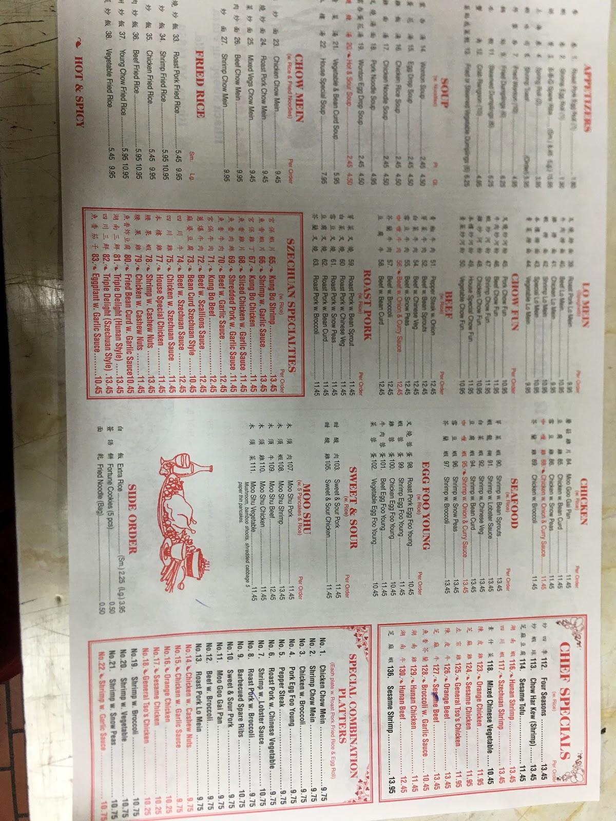 Menu at Ling Ling restaurant, Ithaca, 222 Elmira Rd Unit 9