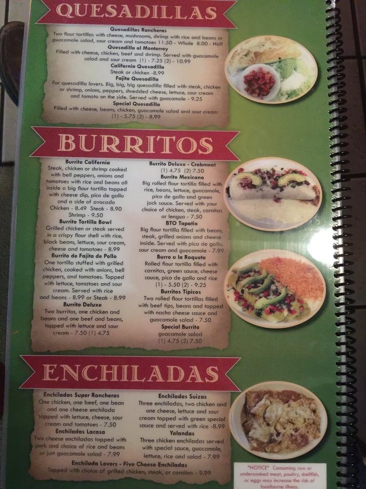 Menu at Monte De Rey Mexican Restaurant, Winston-Salem, Old Country Club Rd
