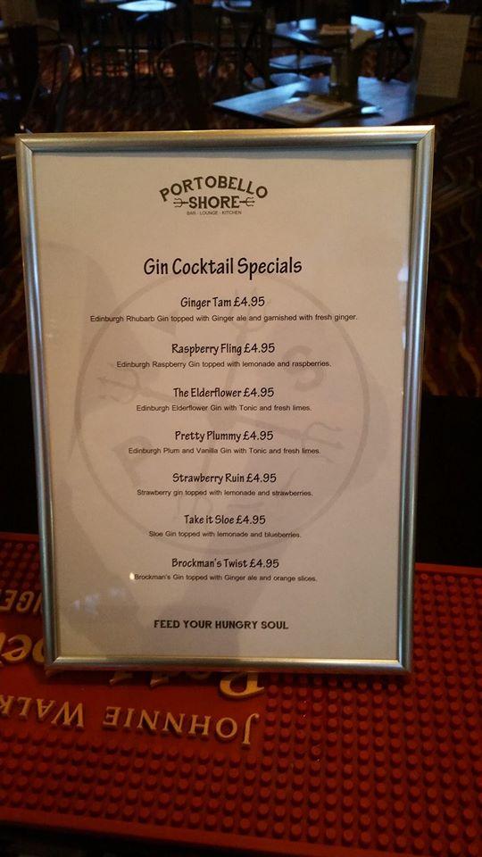 Menu at Portobello Shore pub & bar, Sunderland