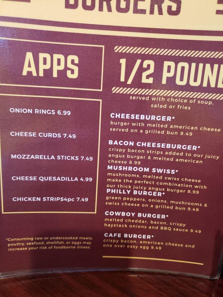 Menu at The Café at Bellevue restaurant, Bellevue