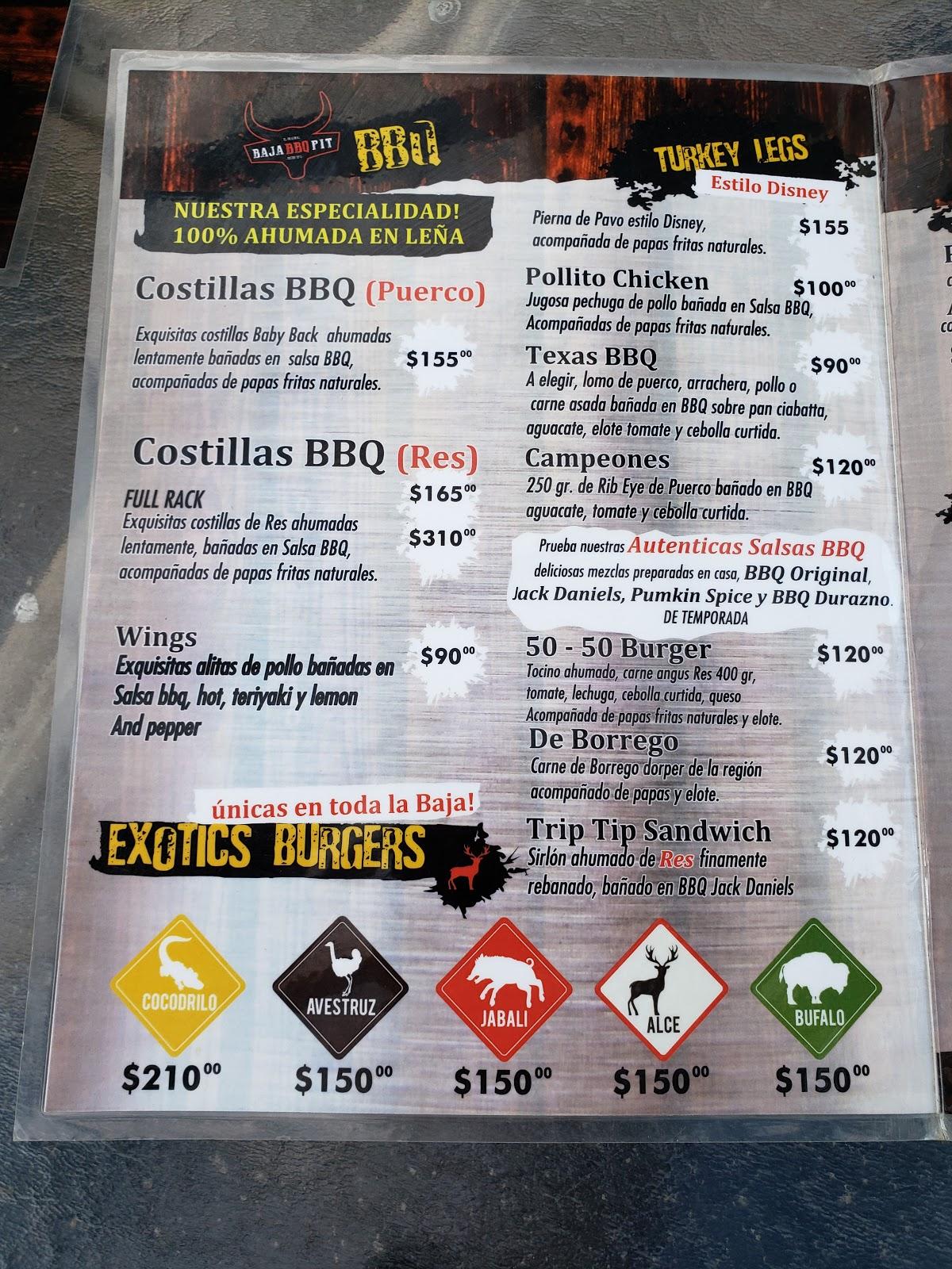 Carta de BAJA BBQ PIT LA MESA, Tijuana, C. Benito Juárez 17