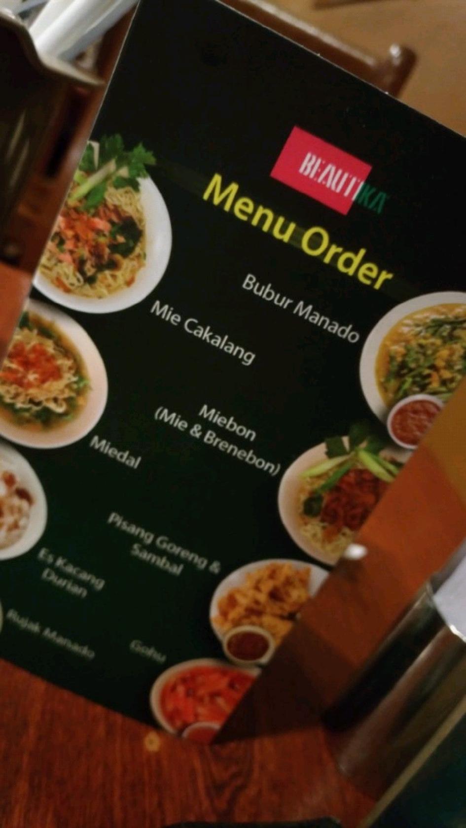 Menu at Beautika restaurant, South Jakarta, Jl. Hang Lekir No.1 4