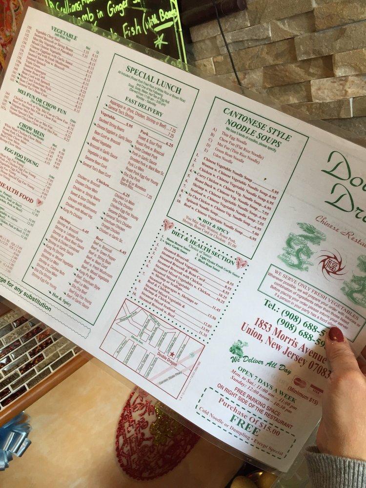 Menu at Double Dragon Restaurant, Union