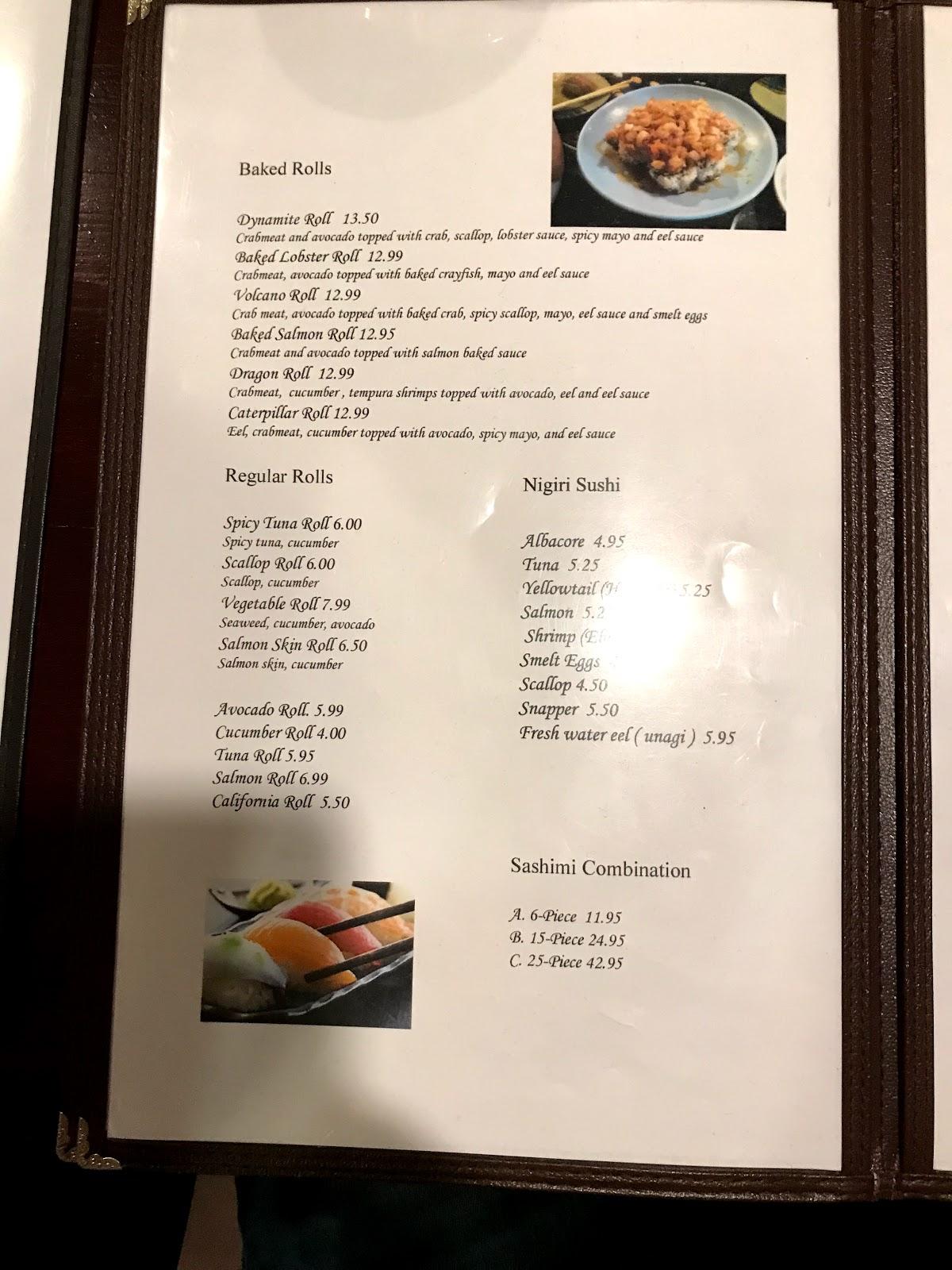 Menu at Mandala Restaurant - Tibetan, Japanese and Indian, Ojai