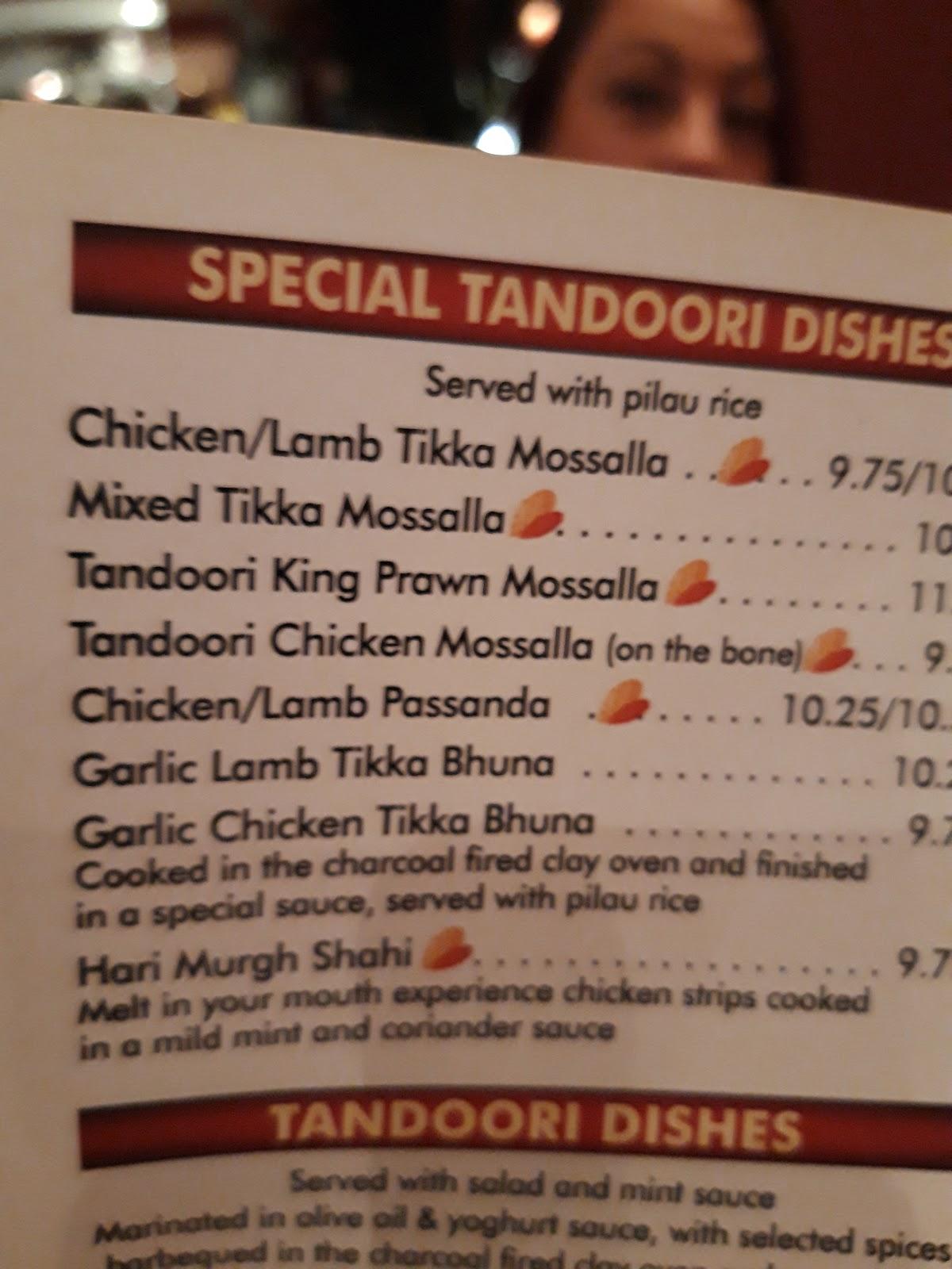 Menu at Prithi Raj Lancing restaurant, Lancing