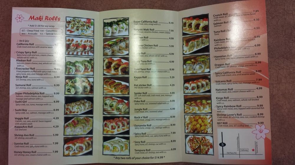 Menu at Teriyaki Maki restaurant, Sacramento