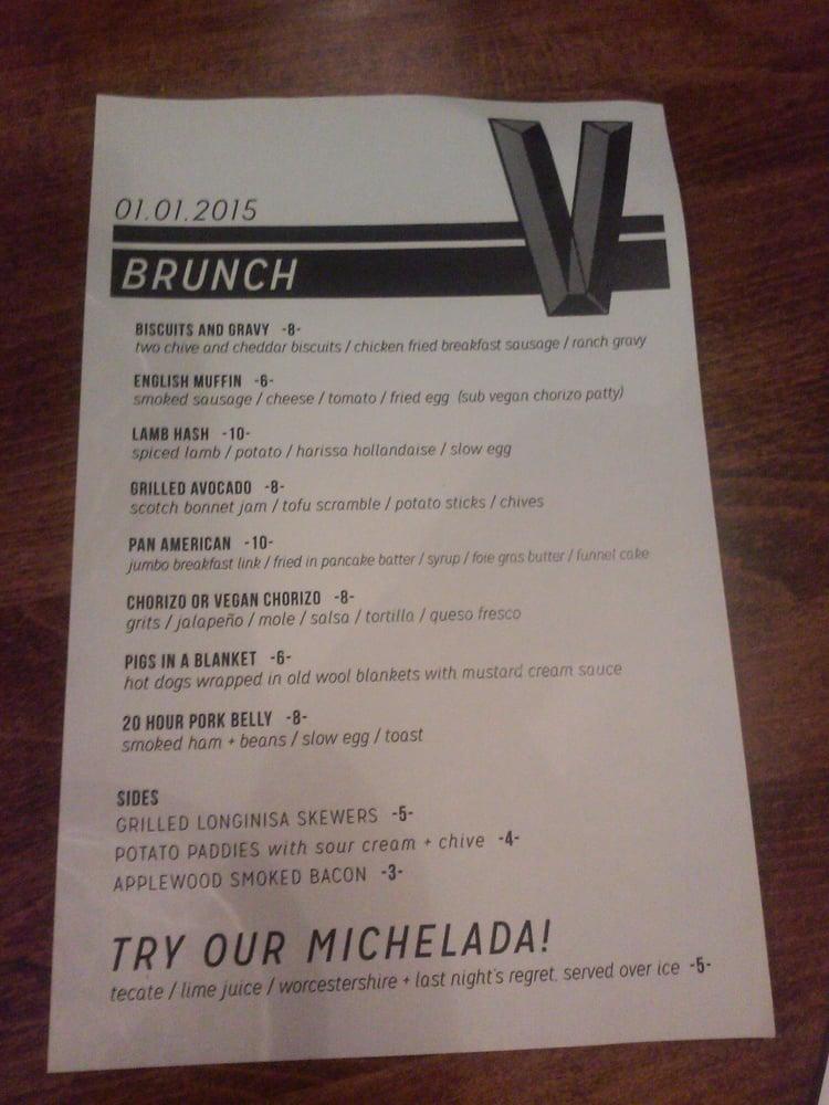 Menu at The Vanguard pub & bar, Milwaukee
