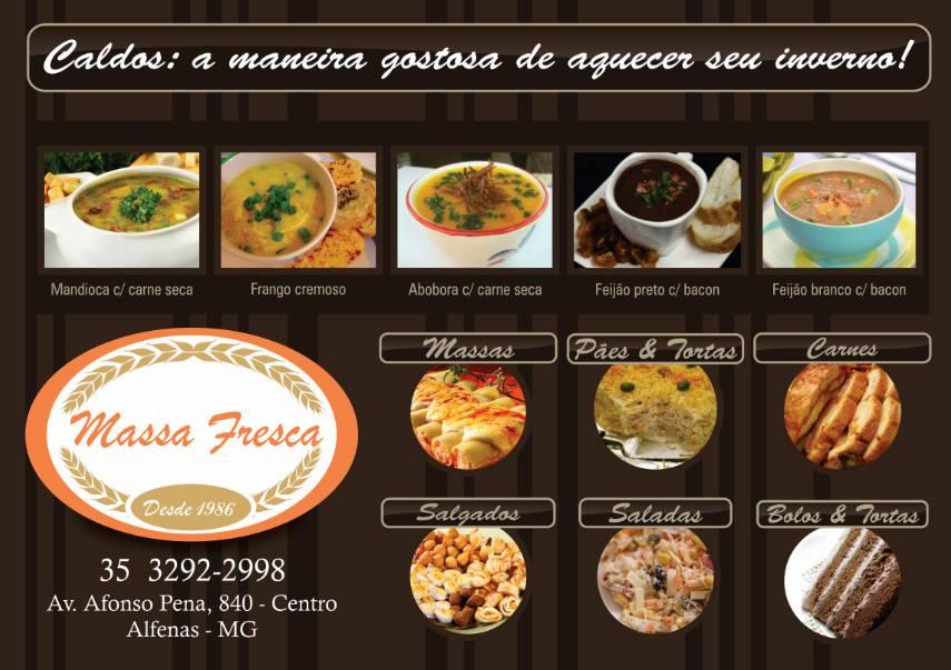 Menu em Massa Fresca pizzaria, Alfenas