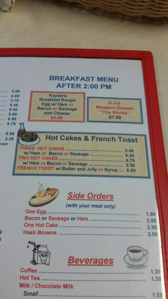 Menu at Bakery Cafe, Aransas Pass