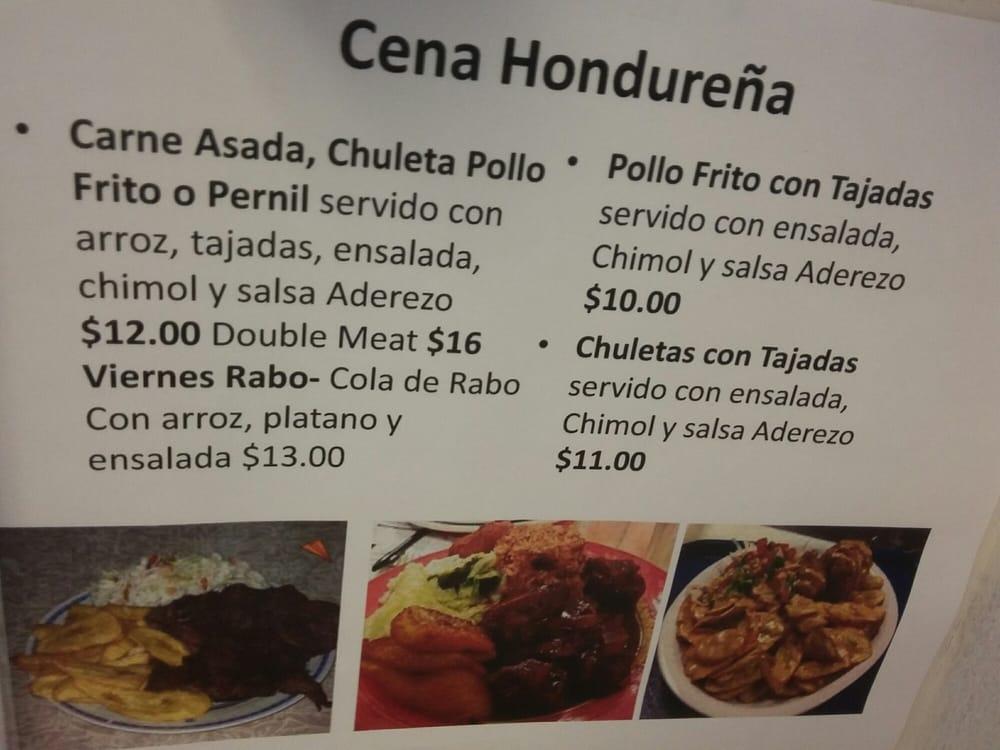 Menu at Honduras Restaurant Avilas Tipico, Tampa