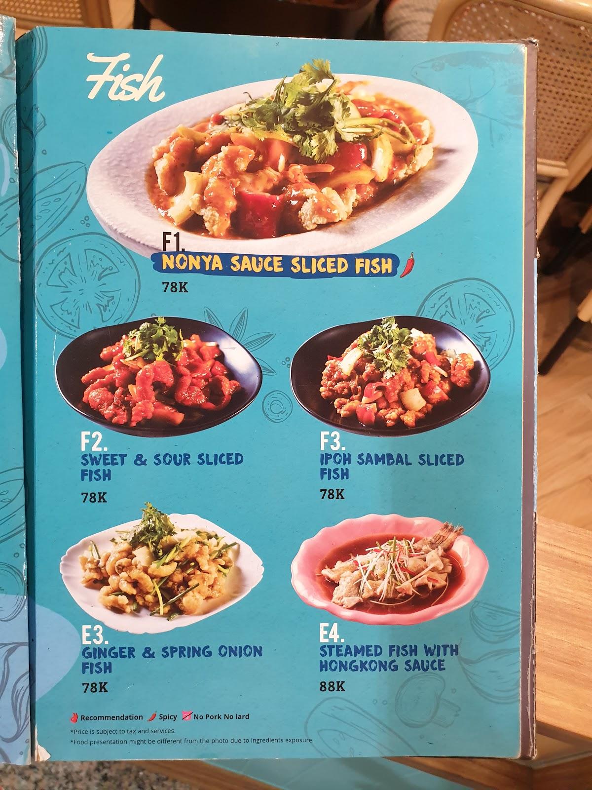 Menu at Ka Soh Restaurant, Surabaya, Tunjungan Plaza