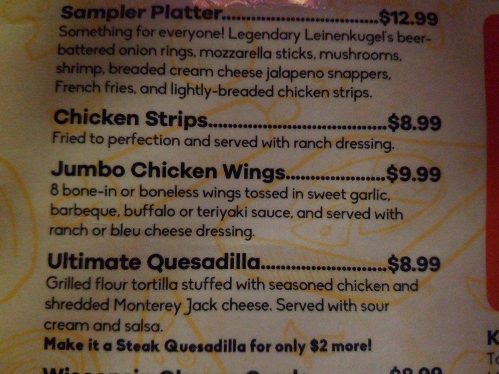 Menu at Knuckleheads Trampoline Park Rides Bowling pub & bar, Wisconsin ...