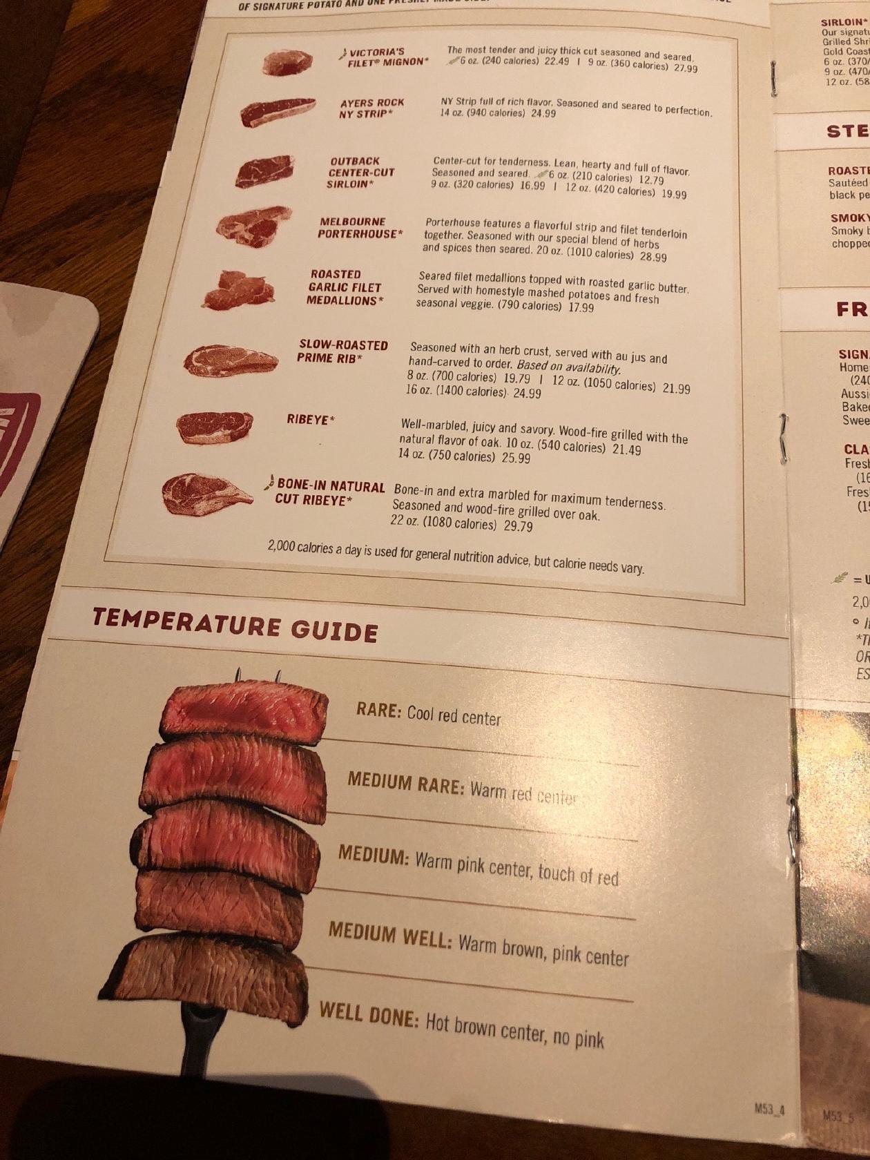 Menu at Outback Steakhouse, Macedonia, Macedonia Commons Blvd