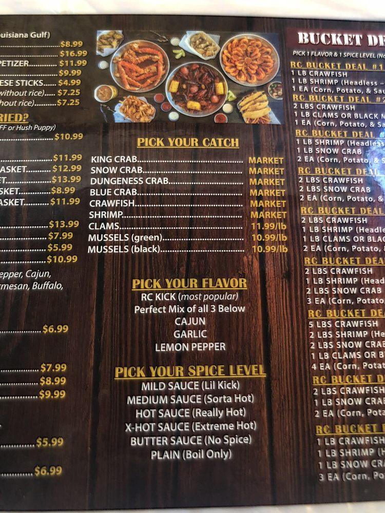 Menu at Red Claws Crab Shack pub & bar, Dallas