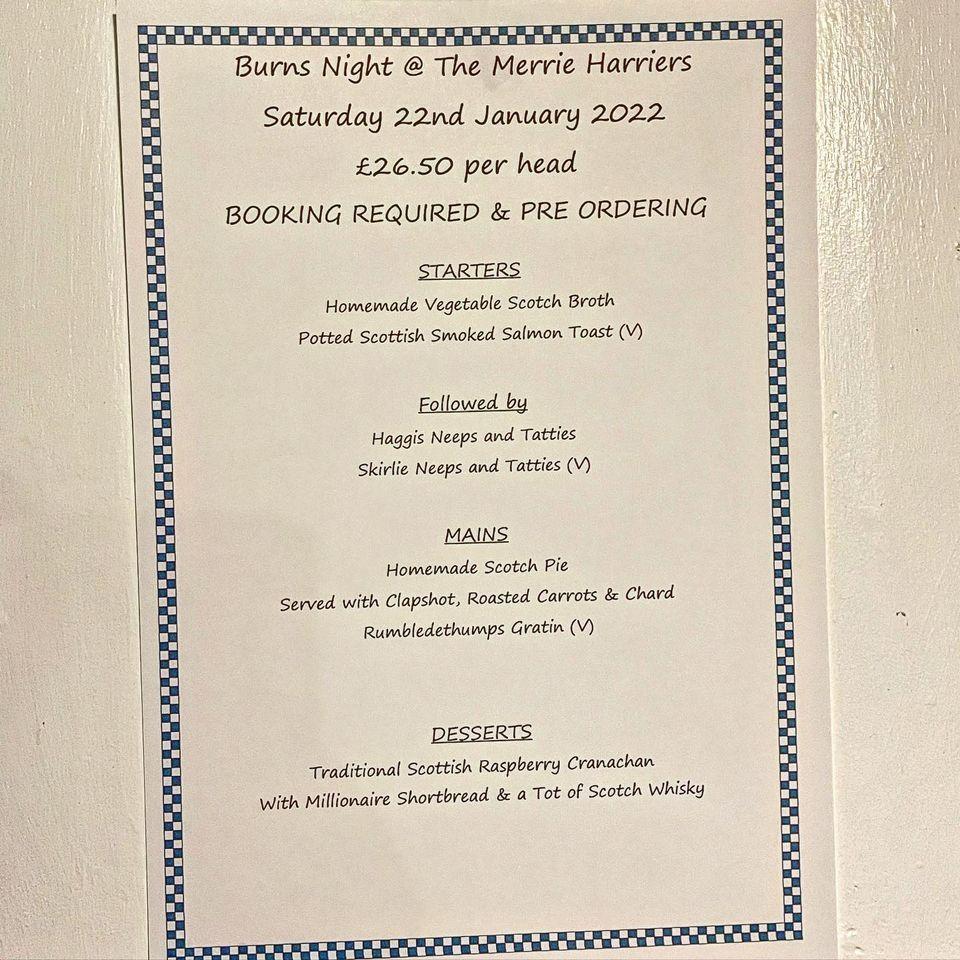Menu at The Merrie Harriers pub & bar, Hailsham