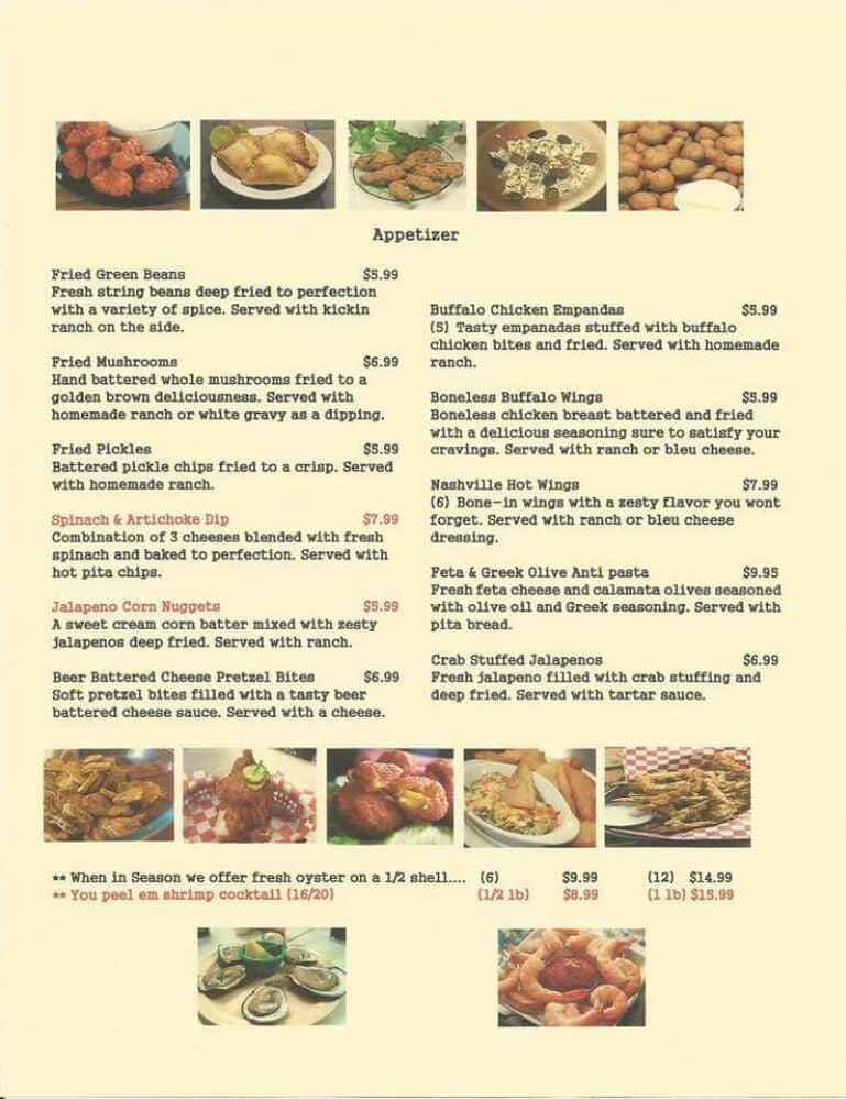 Menu at Boardwalk Cafe, Corpus Christi