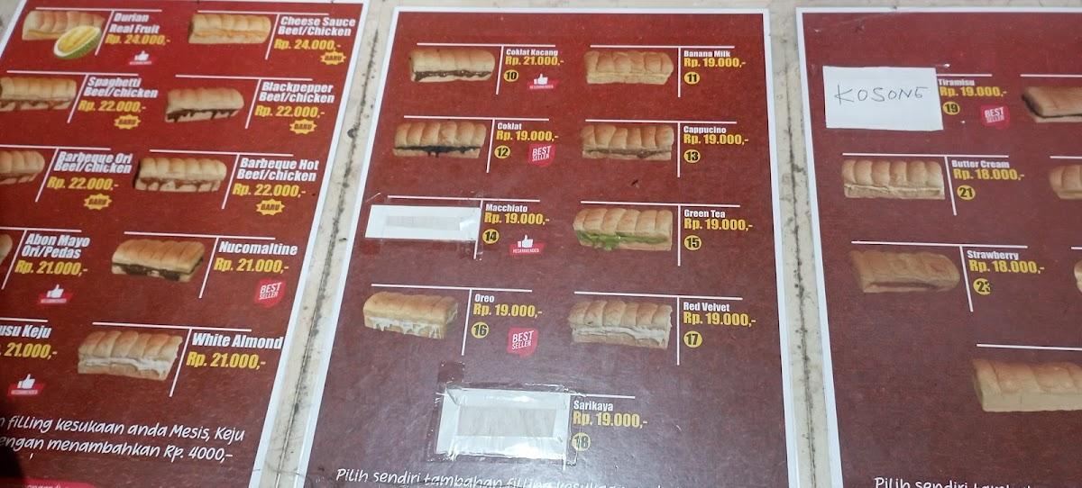 Menu at Roti Gembong Gedhe Majenang, Indonesia