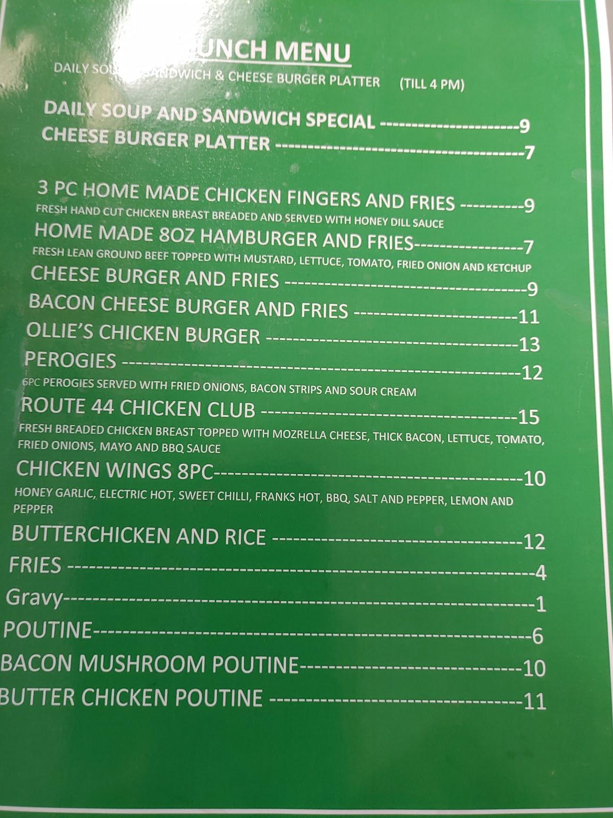 Menu at Garson route 44 eatery restaurant, Garson