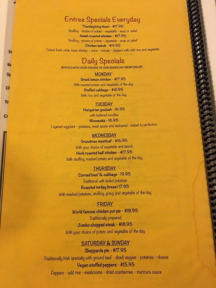 Menu at Landmark Diner restaurant, Roslyn