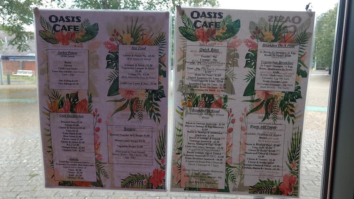 Menu at The Oasis Café cafe, Wolverhampton