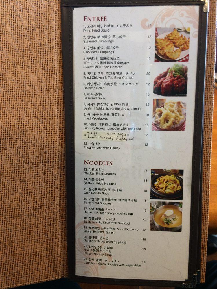 Menu at The Station - Korean restaurant, Christchurch, 1 Restell St